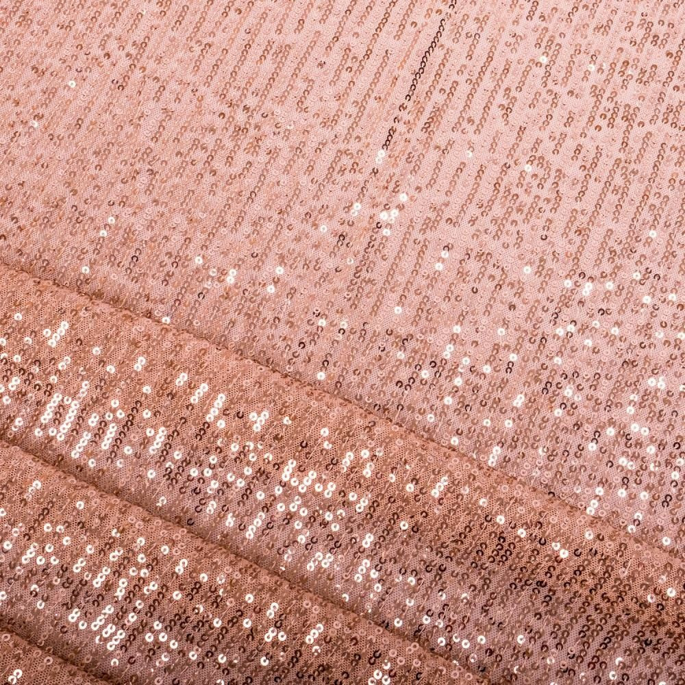 Tissu paillettes fleurs en relief rose — Tissus en Ligne
