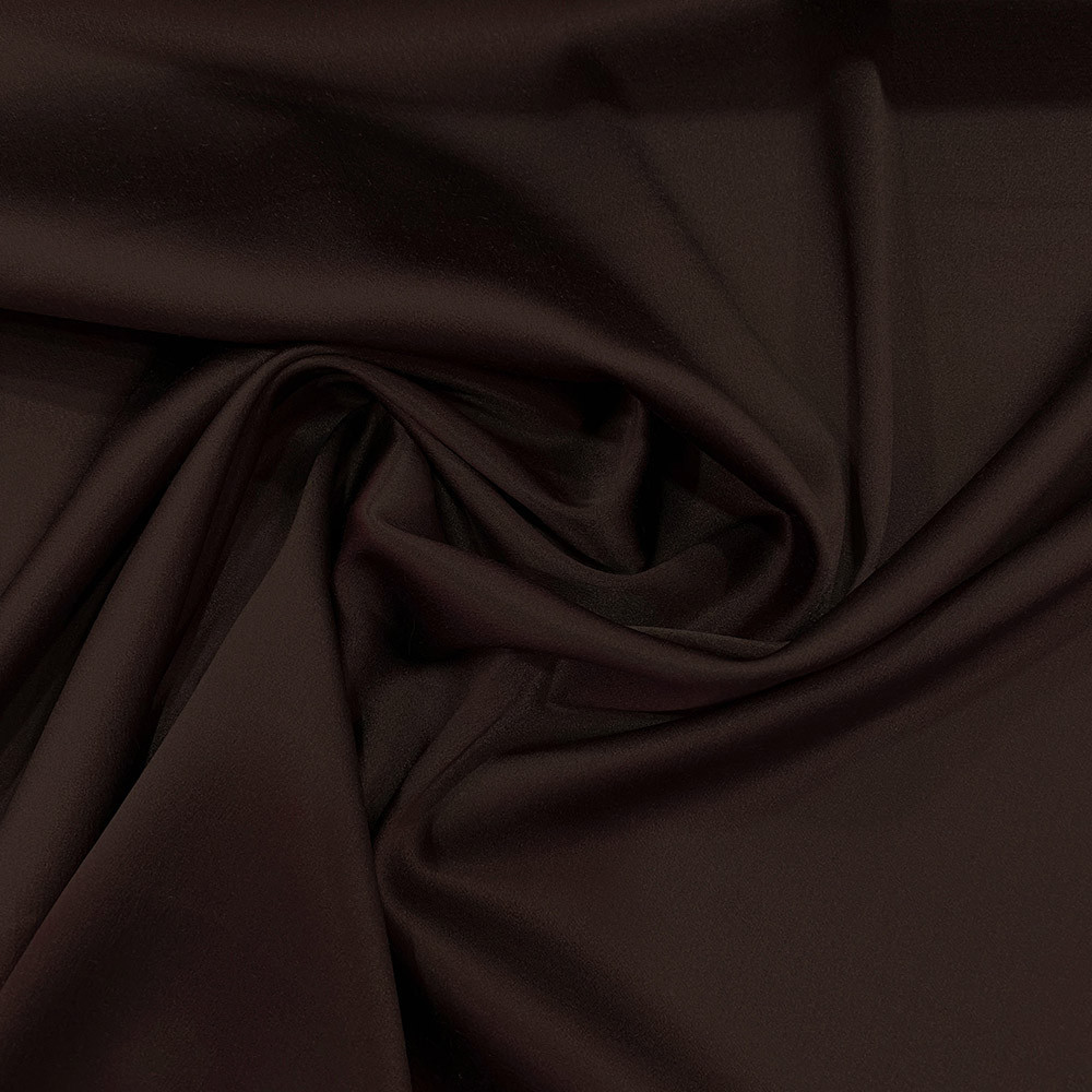Iced brown stretch satin-back crepe cady fabric — Tissus en Ligne