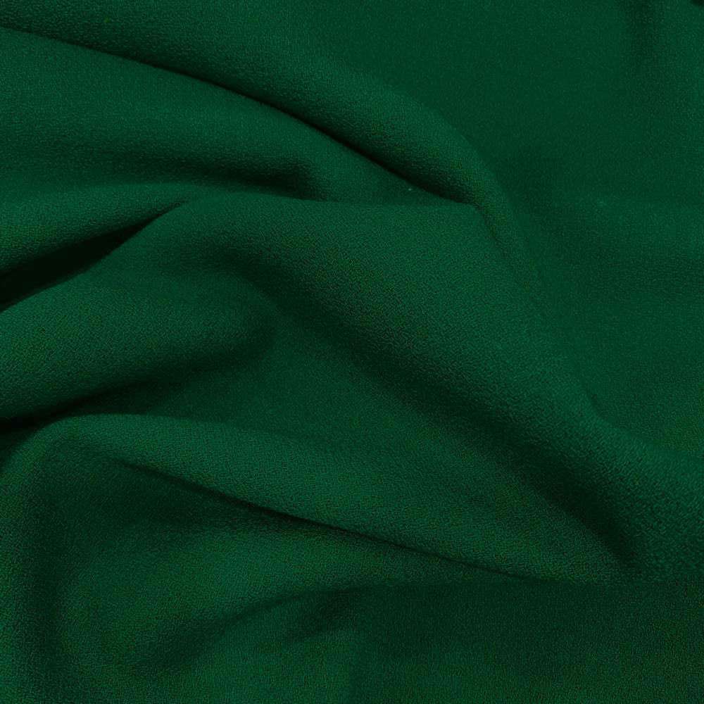 Green crepe 100 wool fabric