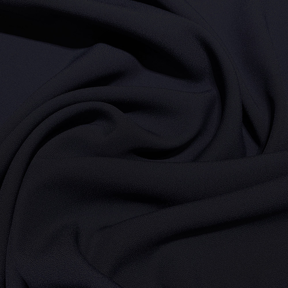 Dark blue matte double-sided crepe fabric — Tissus en Ligne