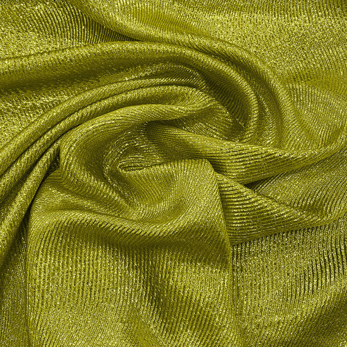 Apple green wavy lamé 100% silk jacquard fabric — Tissus en Ligne
