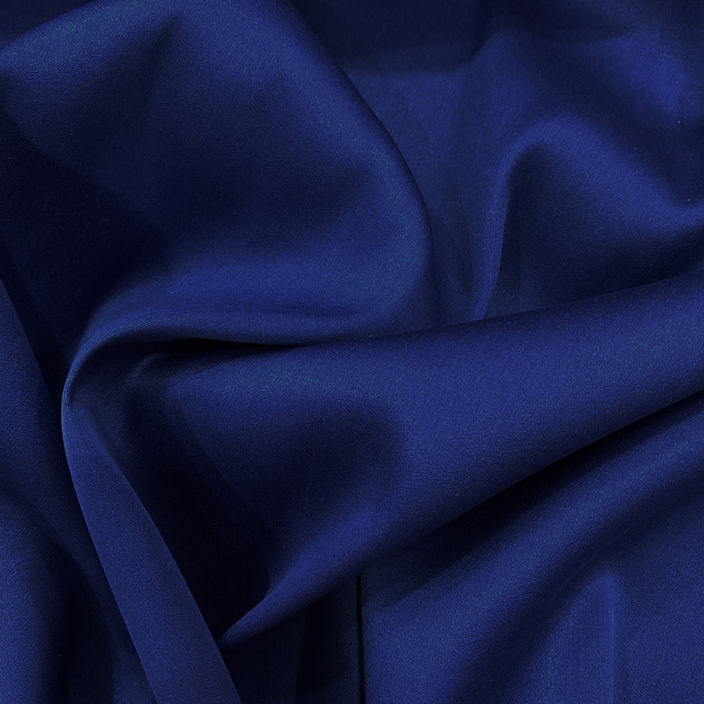 Royal blue wool and silk crepe fabric — Tissus en Ligne