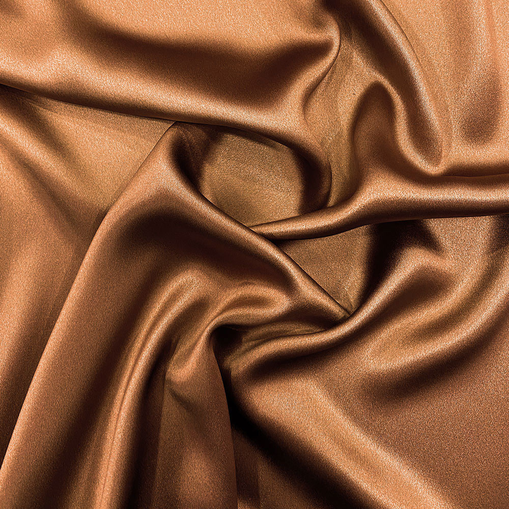 Copper heavy silk satin fabric — Tissus en Ligne