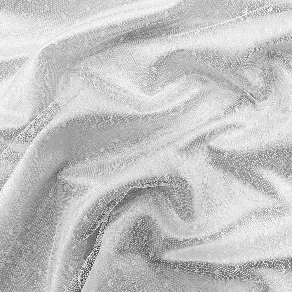 Tissu tulle plumetis point d'esprit blanc (1,80 mètres) — Tissus en Ligne