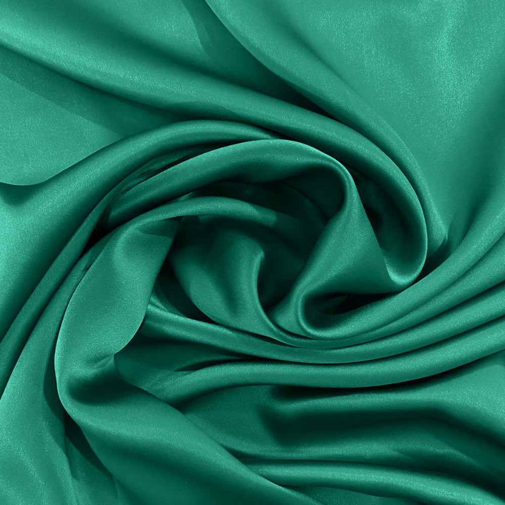 Duck green satin fabric 100% silk — Tissus en Ligne